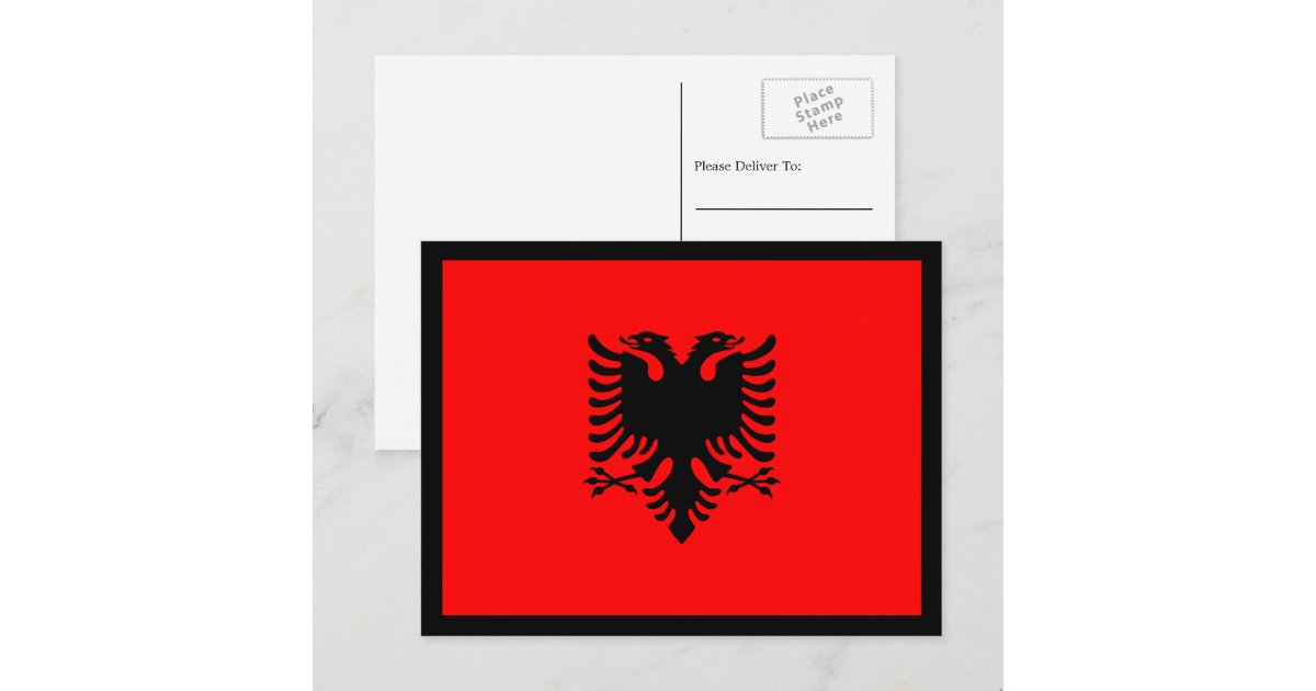 Albanian Flag, Flag of Albania Postcard | Zazzle