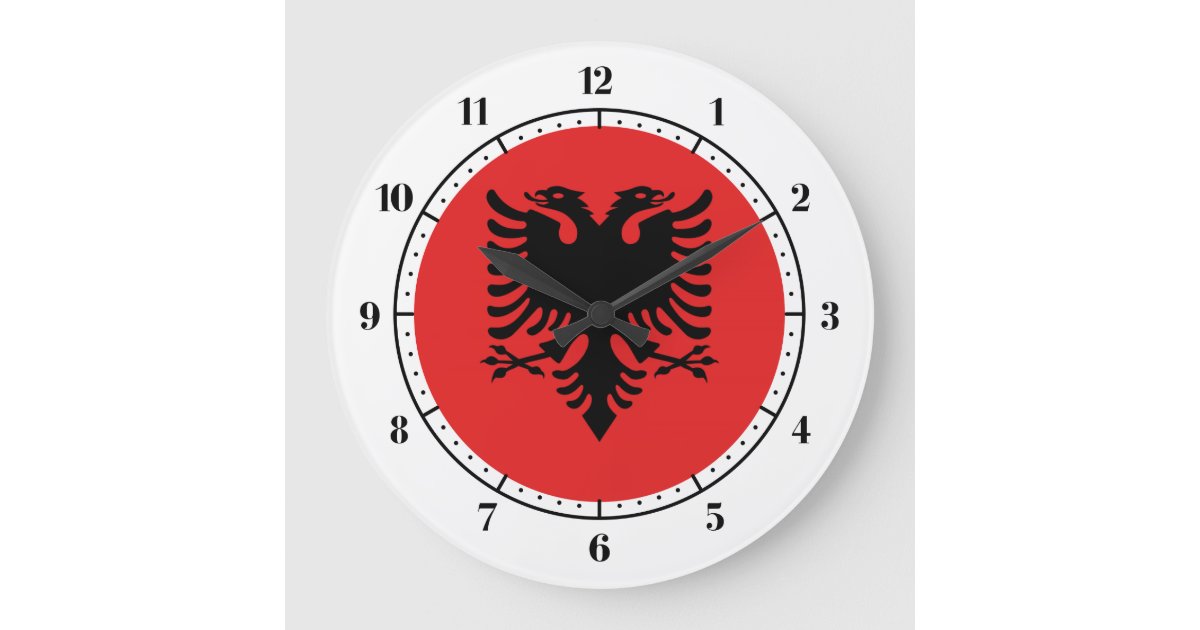 Albanian flag large clock | Zazzle