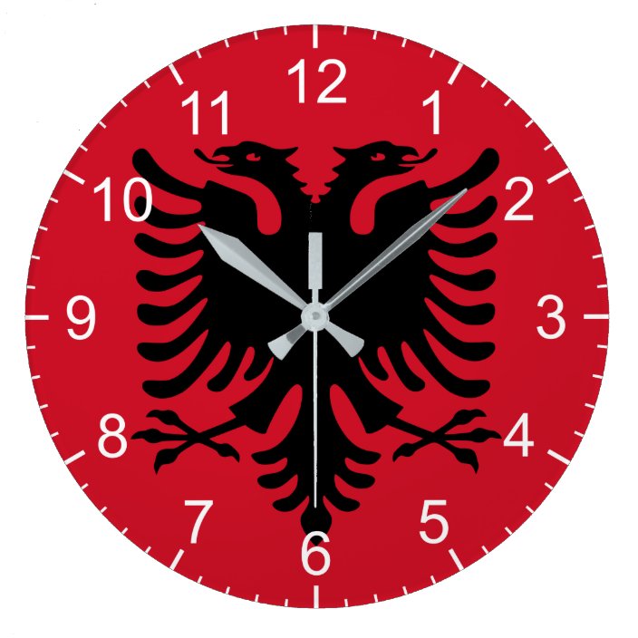 Albanian Flag Large Clock | Zazzle.com
