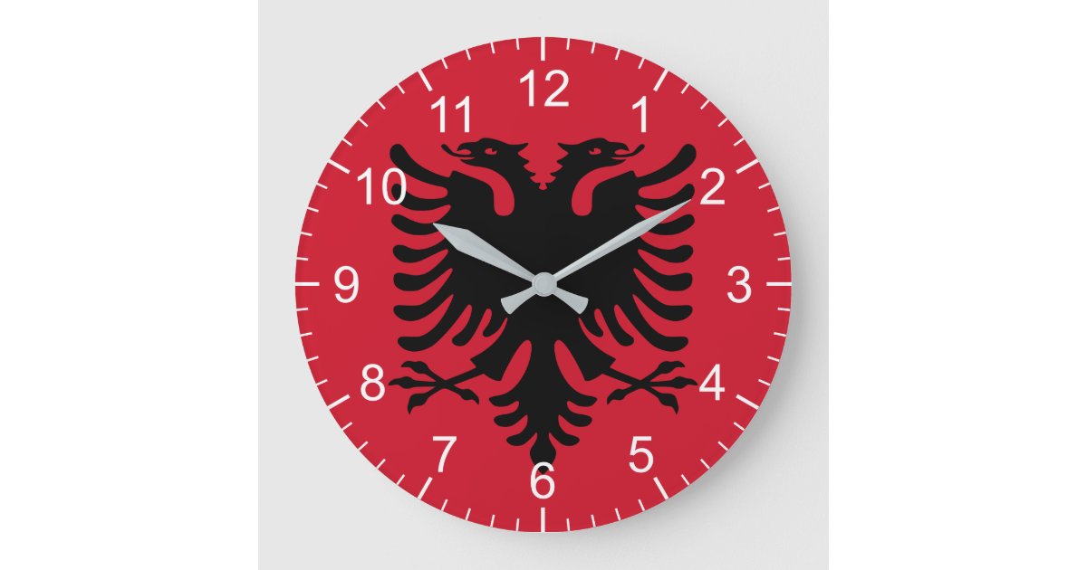 Albanian Flag Large Clock | Zazzle