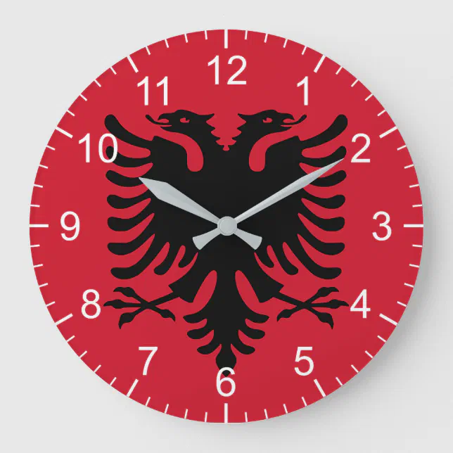 Albanian Flag Large Clock | Zazzle