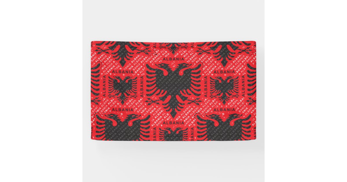 Albanian flag pattern 2 banner | Zazzle