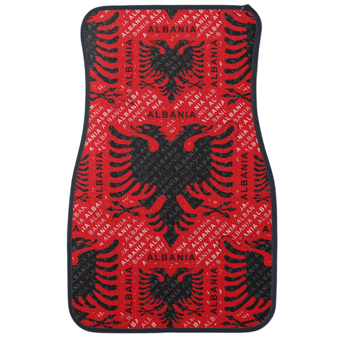 Albanian flag pattern 2 car floor mat | Zazzle