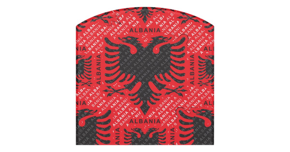 Albanian flag pattern 2 door sign | Zazzle