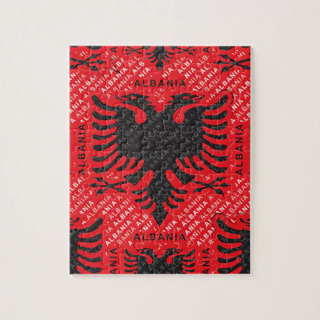 Albanian flag pattern 2 jigsaw puzzle | Zazzle