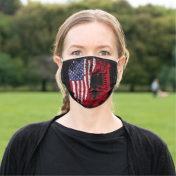 Albanian Roots American Flag Face Mask | Zazzle