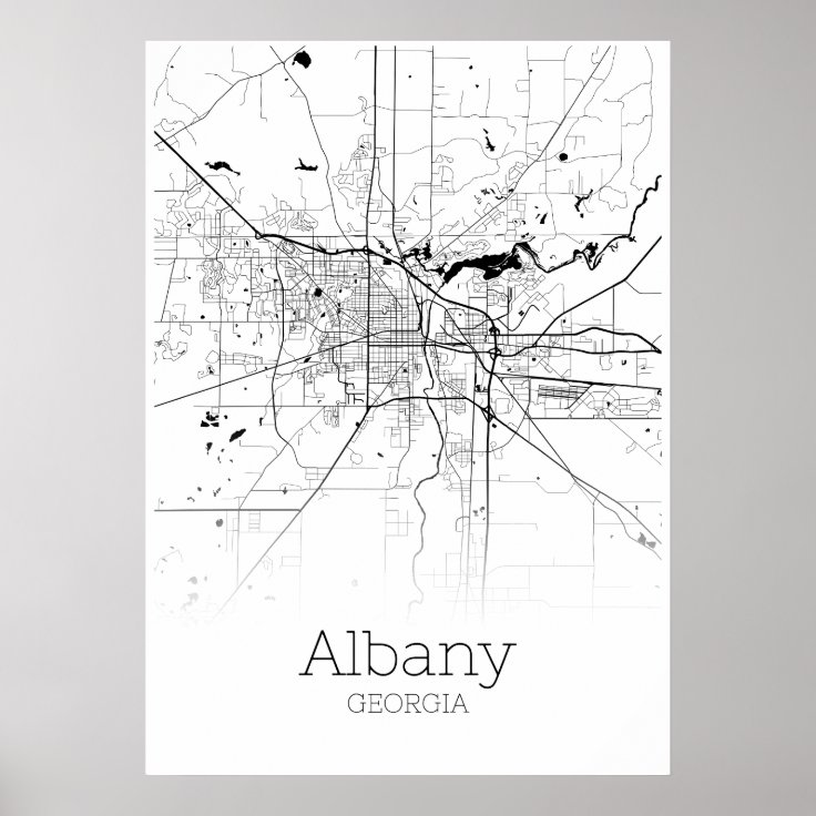 Albany Map - Georgia - City Map Poster | Zazzle