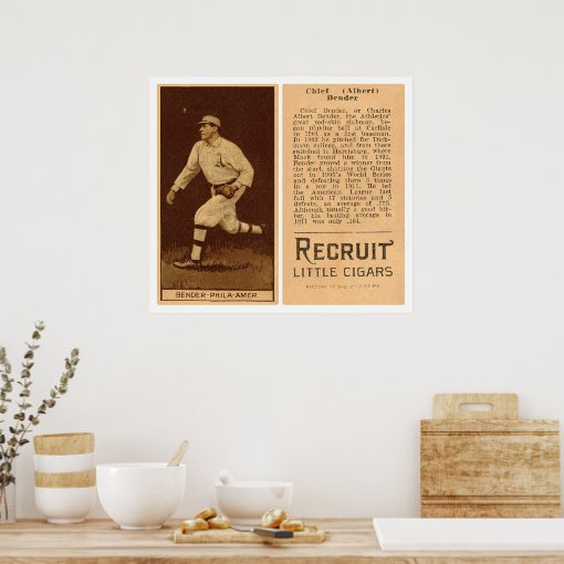 Albert Chief Bender Baseball 1912 Poster | Zazzle