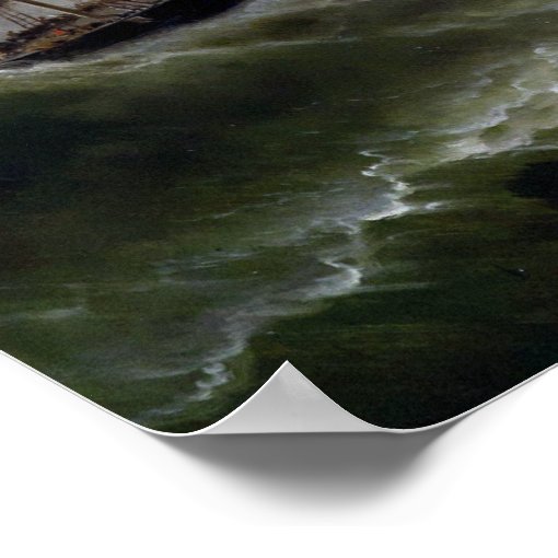 Albert Rieger Steamboat off the Coast Poster | Zazzle