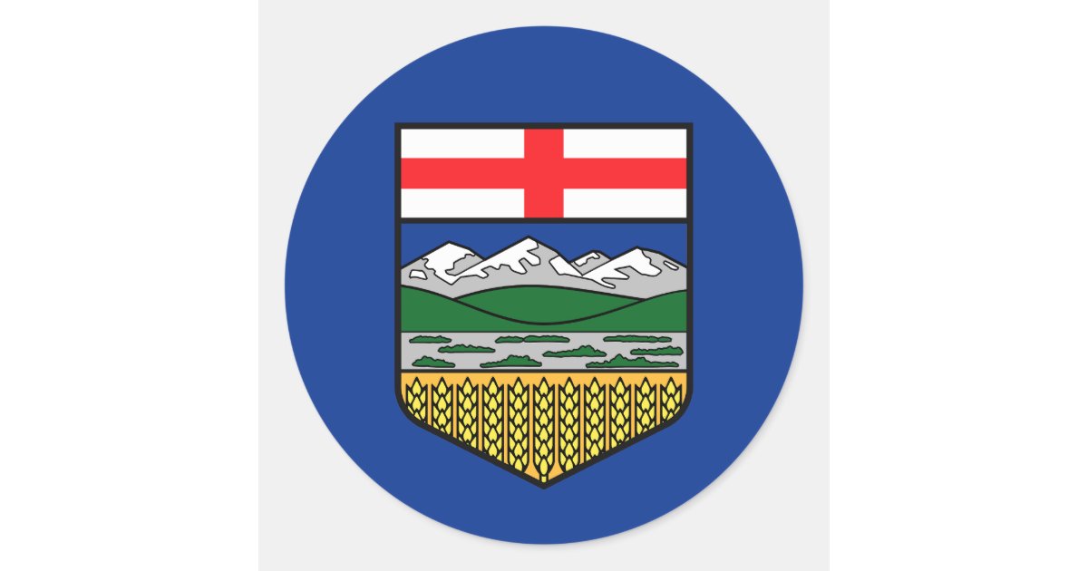 Alberta Flag Classic Round Sticker | Zazzle