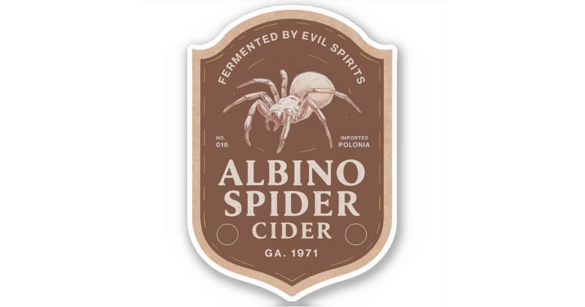 Albino Spider Cider Label Sticker | Zazzle