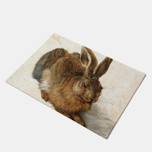 ALBRECHT DÜRER - Young hare 1502 Doormat | Zazzle