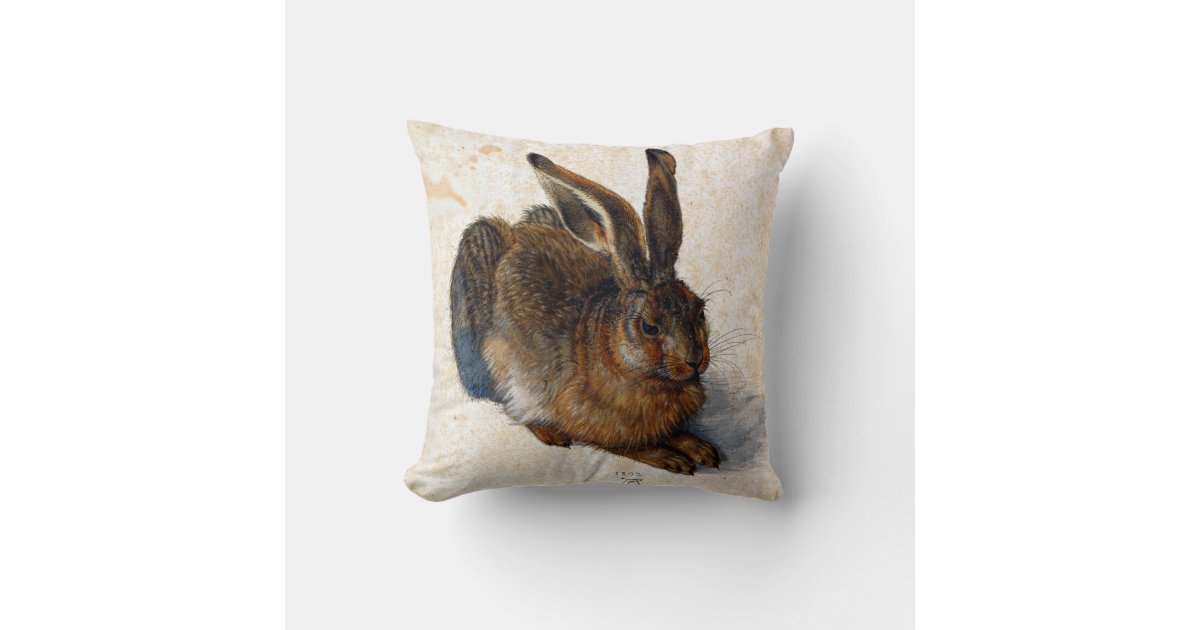 Albrecht Durer Young Hare Throw Pillow | Zazzle