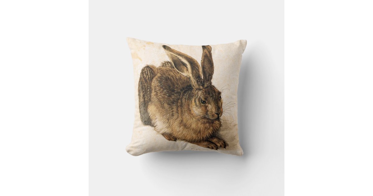 Albrecht Durer Young Hare Throw Pillow | Zazzle