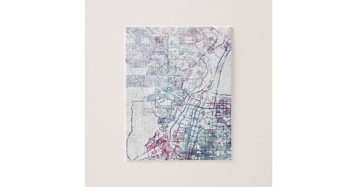 Albuquerque map painting jigsaw puzzle | Zazzle