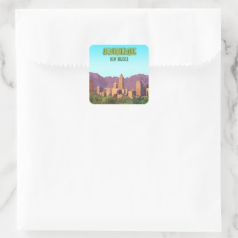 Albuquerque New Mexico Vintage Square Sticker | Zazzle