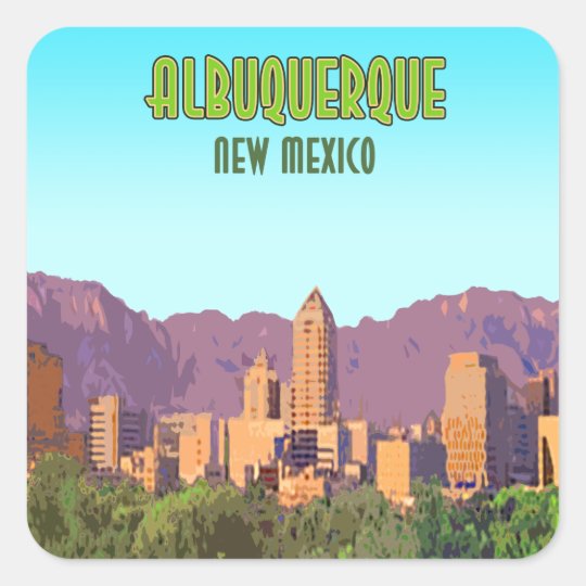 Albuquerque New Mexico Vintage Square Sticker | Zazzle.com