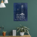 Alcatraz Island Lighthouse Blueprint Vintage Poster | Zazzle