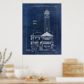 Alcatraz Island Lighthouse Blueprint Vintage Poster | Zazzle