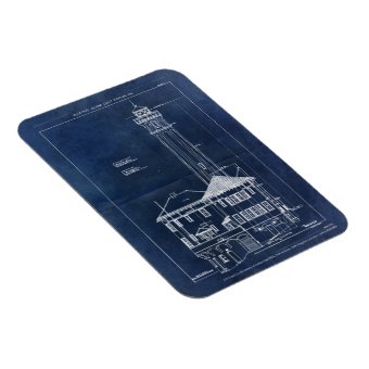 Alcatraz Island Lighthouse Vintage Blueprint Magnet | Zazzle