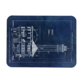 Alcatraz Island Lighthouse Vintage Blueprint Magnet | Zazzle