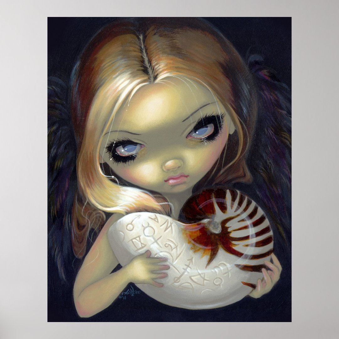 Alchemical Angel 2 ART PRINT gothic fairy nautilus | Zazzle