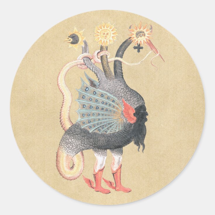 Alchemy Dragon Symbol Classic Round Sticker | Zazzle