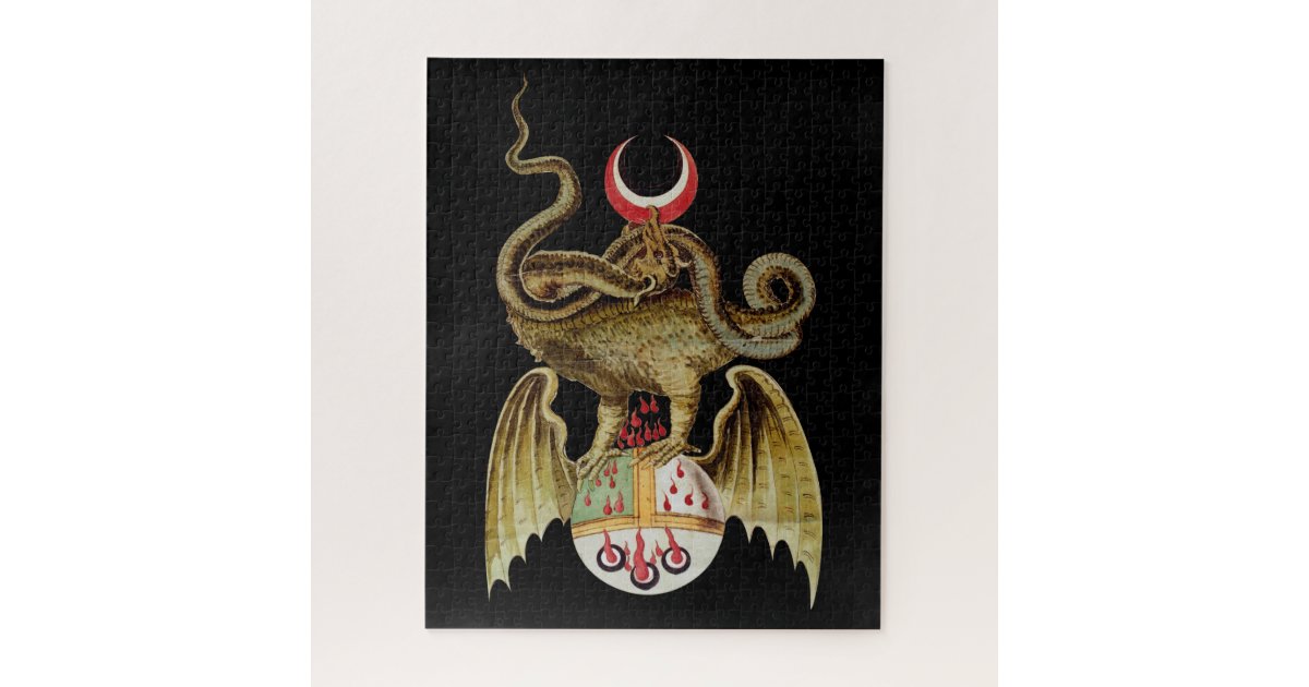 Alchemy Dragon Vintage Illustration Jigsaw Puzzle | Zazzle