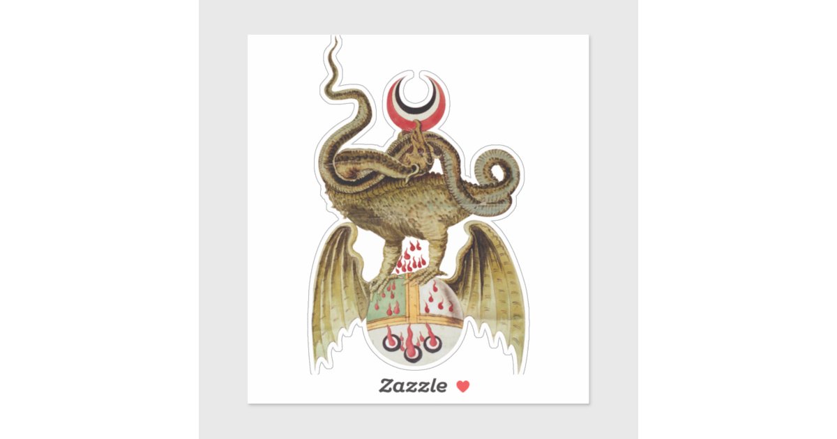 Alchemy Dragon Vintage Illustration Vinyl Sticker | Zazzle