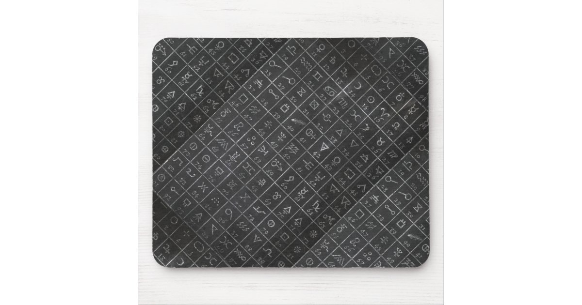 Alchemy Symbols Black Blackboard Chalkboard Mouse Pad | Zazzle