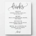 Alcohol Cocktail Drinks Bar Editable Wedding Sign Plaque | Zazzle