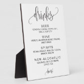 Alcohol Cocktail Drinks Bar Editable Wedding Sign Plaque | Zazzle
