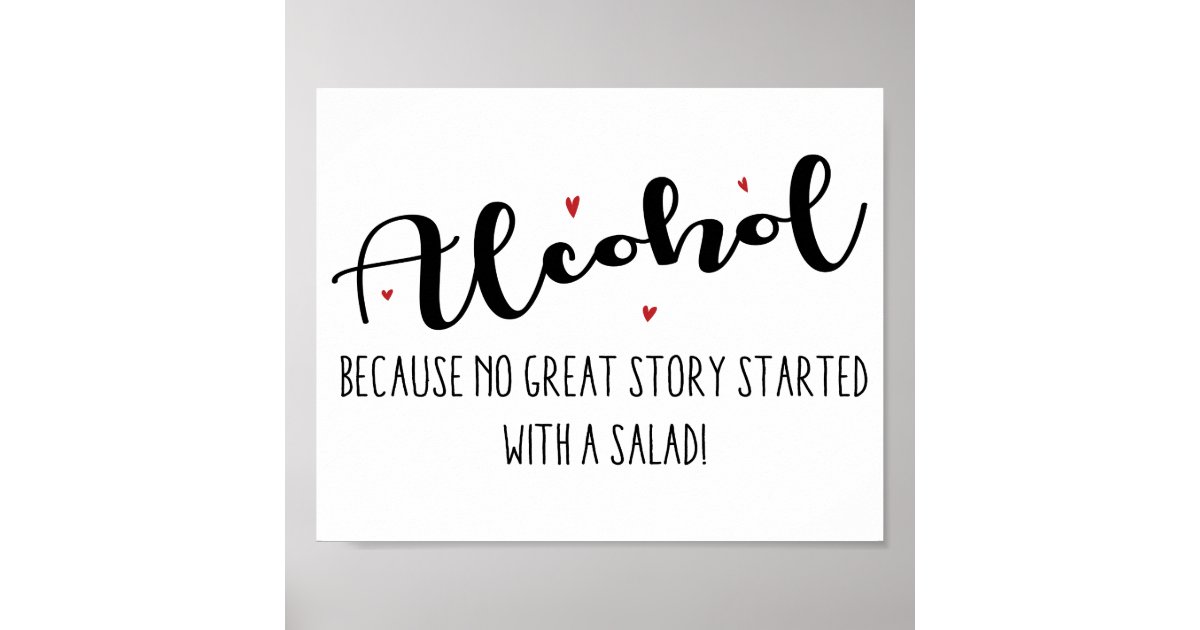 Alcohol, Wedding Bar Sign | Zazzle