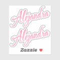 Alejandra Decorative Name in Pink x2 Sticker | Zazzle
