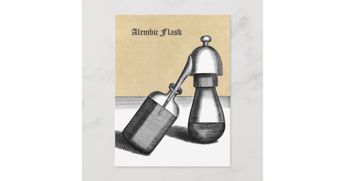 Alembic Flask Medieval Alchemy Lab Postcard | Zazzle