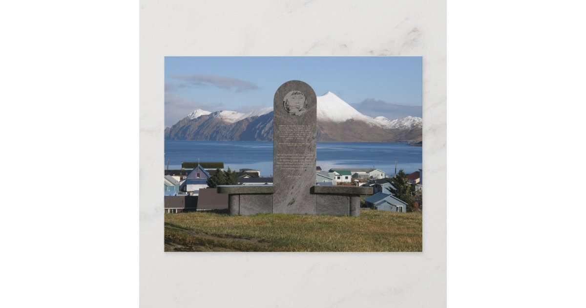 Aleut Relocation Memorial Statue, Unalaska Island Postcard | Zazzle