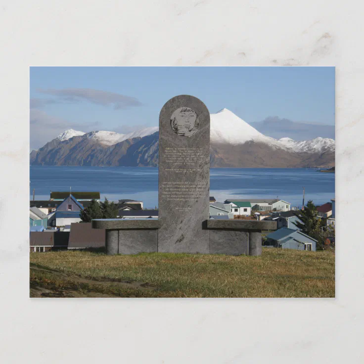 Aleut Relocation Memorial Statue, Unalaska Island Postcard | Zazzle