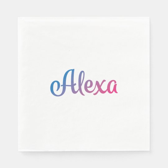 Alexa Stylish Cursive Paper Napkins | Zazzle.com