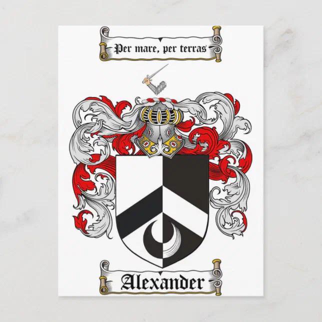 Alexander Coat of Arms / Alexander Family Crest Postcard | Zazzle