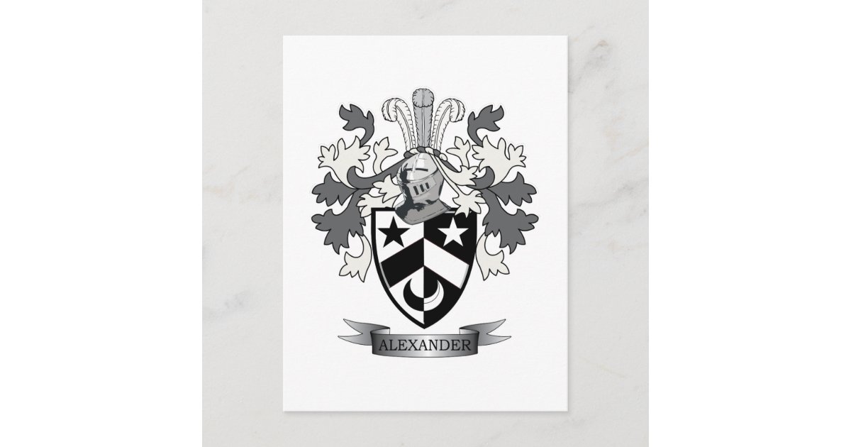 Alexander Family Crest Coat of Arms Postcard | Zazzle