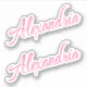 Alexandria Decorative Name in Pink x2 Sticker | Zazzle