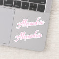 Alexandria Decorative Name in Pink x2 Sticker | Zazzle