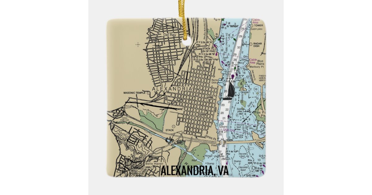 Alexandria Virginia Chart Ceramic Ornament | Zazzle