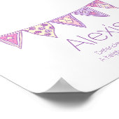 Alexis name meaning purple pink drawn bunting poster | Zazzle