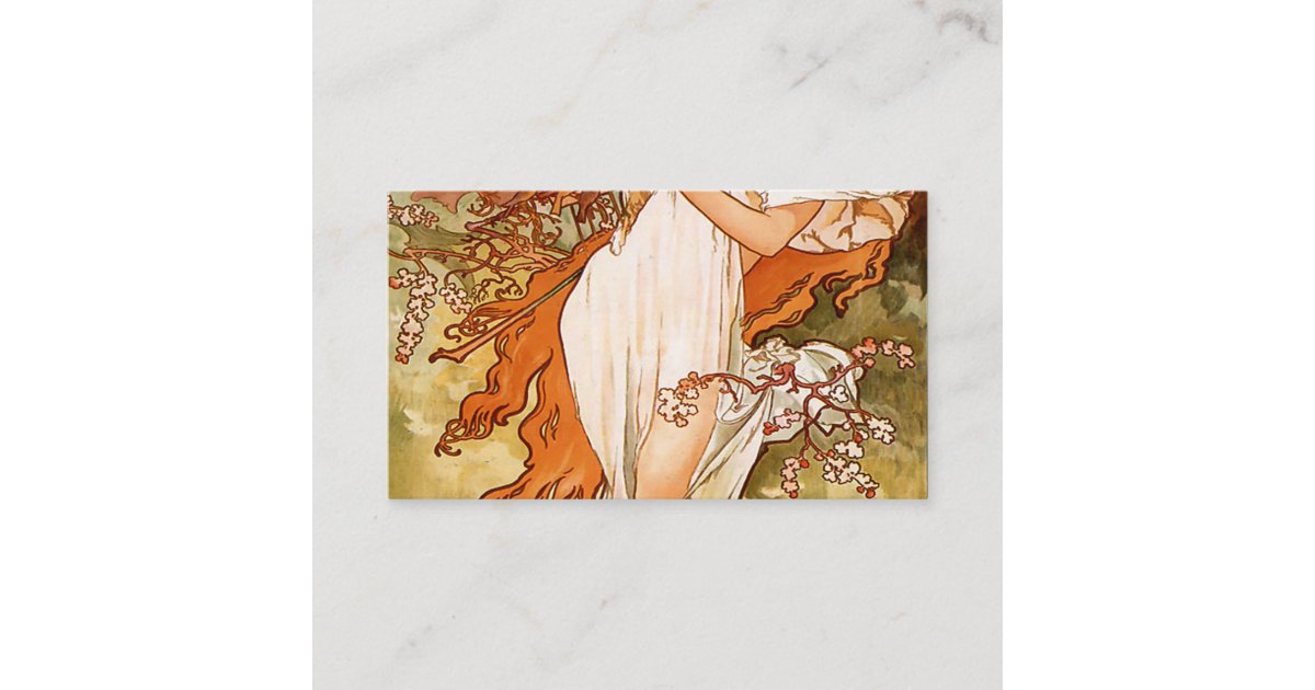 Alfons Mucha - 1896 - Spring Business Card | Zazzle