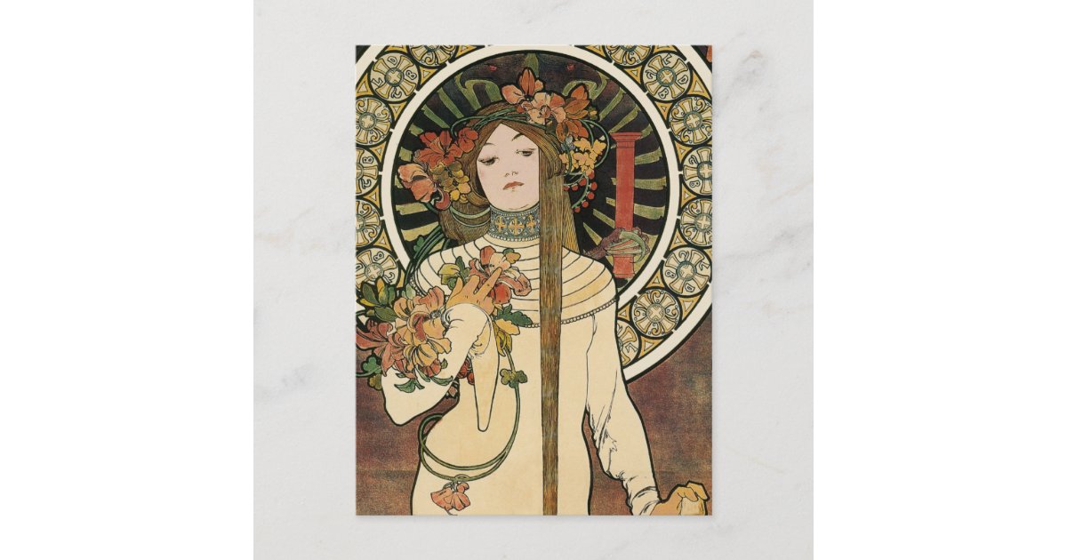 Alfonse Mucha Trappistine Nouveau Postcard | Zazzle