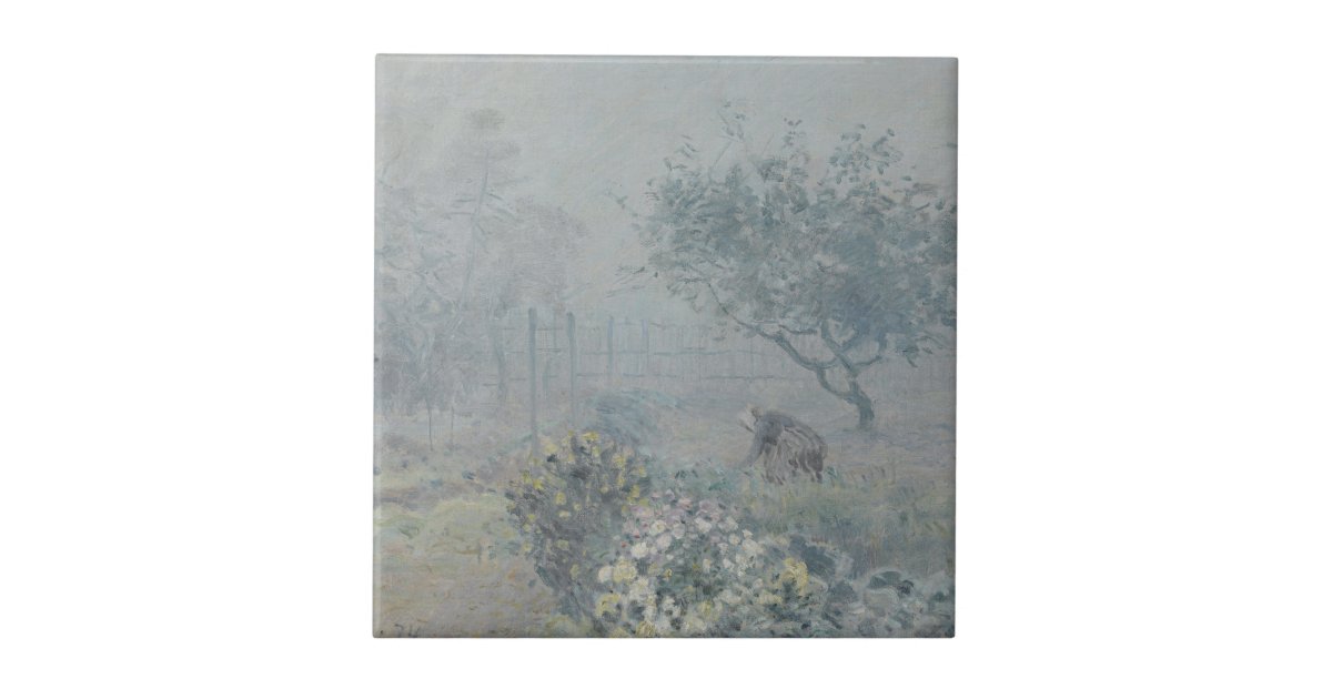 Alfred Sisley - Fog, Voisins Ceramic Tile | Zazzle