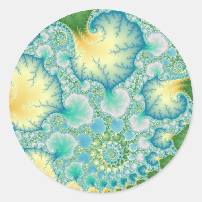 Algae - Fractal Classic Round Sticker | Zazzle.com