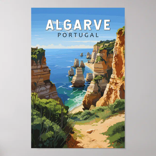 Algarve Portugal Travel Art Vintage Poster | Zazzle