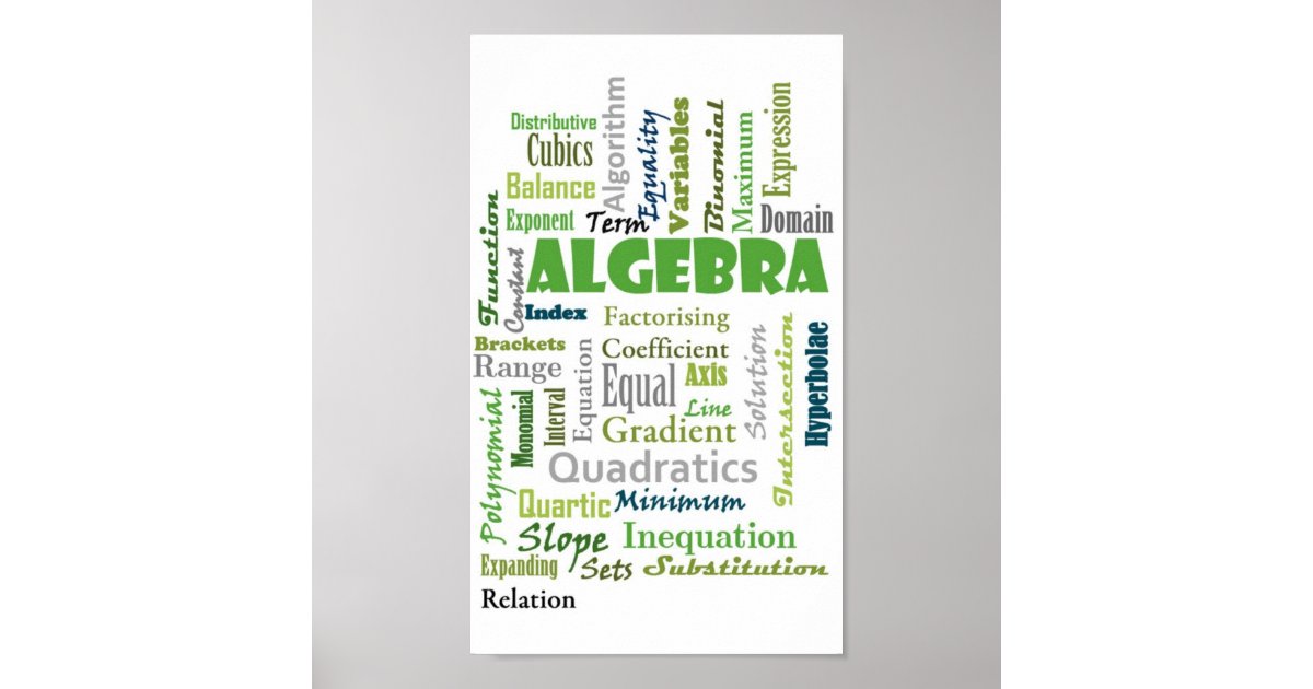 Algebra (green) poster | Zazzle